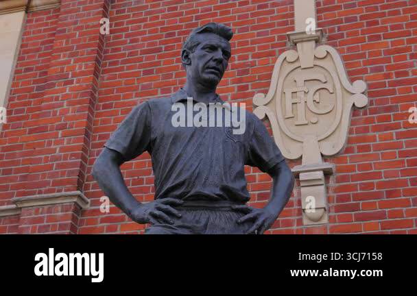 LONDON, UK - AUGUST 8, 2025 - Bronze statue of Johnny Haynes ...