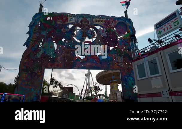LUXEMBURG, EUROPE - SEPTEMBER 1, 2025 - Colorful entrance arch to the ...