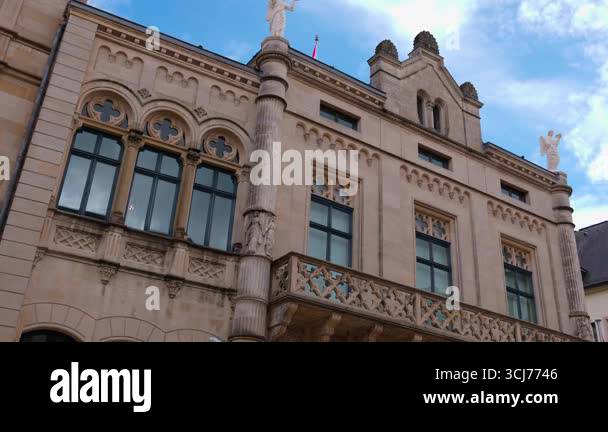 LUXEMBOURG, EUROPE - SEPTEMBER 1, 2025 - Architectural details of a ...