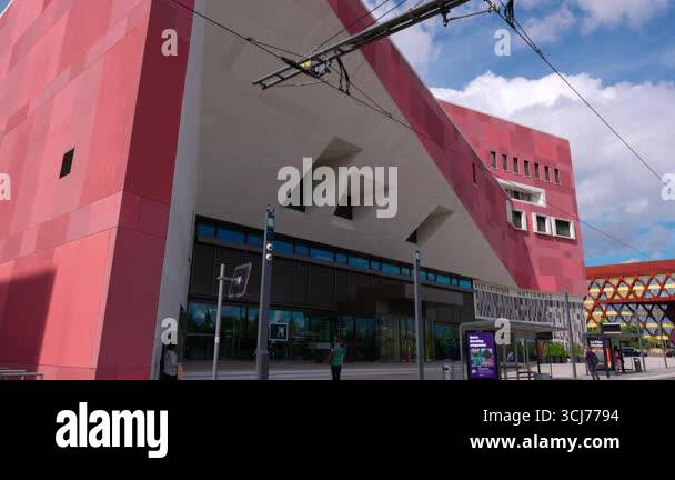 LUXEMBOURG, EUROPE - SEPTEMBER 1, 2025 - Modern geometric architecture ...