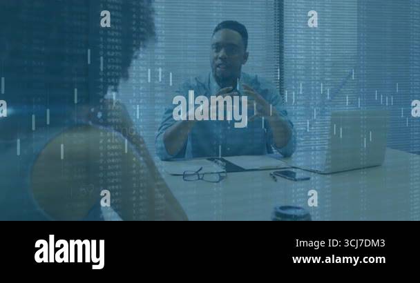 Male colleague responding to prompt and emphasizing finance with ...