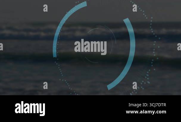 Particles appearing then rings assembling around card-and-lock icon securing digital transaction ...
