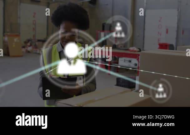 Logistics coordinator scanning label on clipboard in Zone 3 warehouse ...