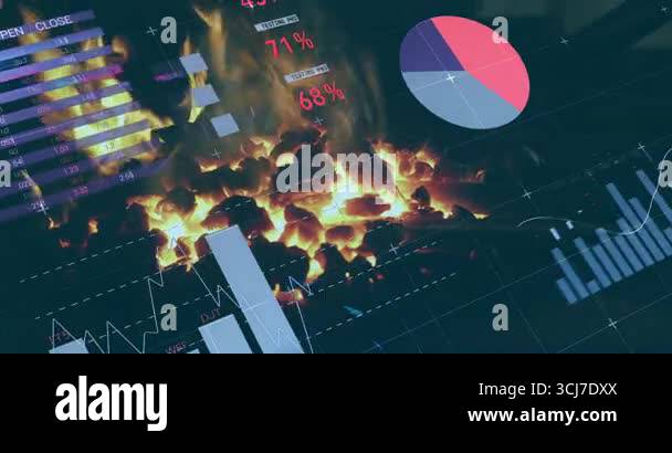 Starting with charcoal embers charts sliding bars rising and gauges ...