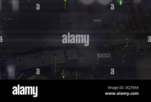 Binary digits flickering, green traces extending, nodes pulsing into X visualizing data flow ...