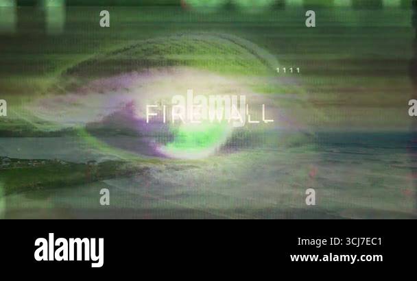 Opening shore causing glowing eye fading in, glitching text morphing ...