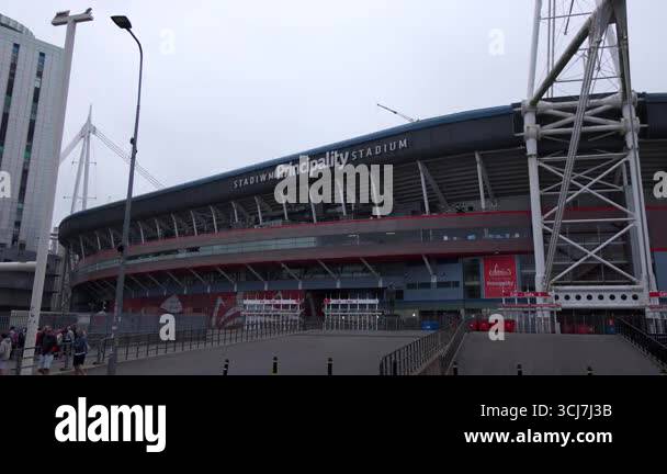 CARDIFF, UK - AUGUST 8, 2025 - Modern sports arena, Principality ...