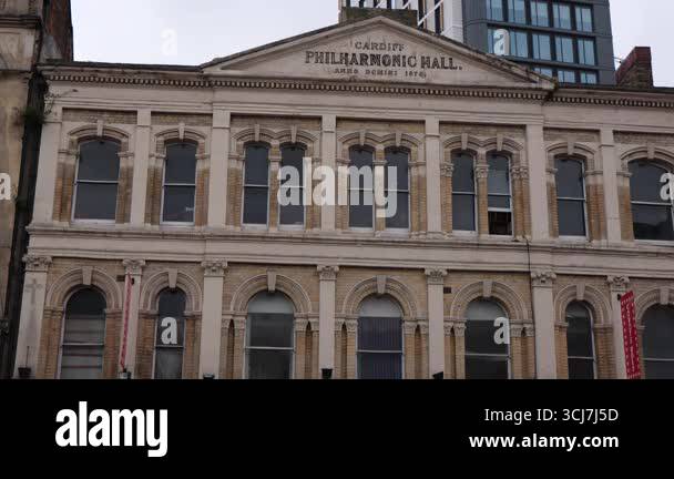 CARDIFF, UK - AUGUST 8, 2025 - Architectural detail of the historic ...