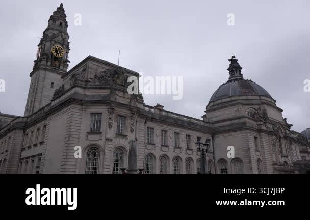 CARDIFF, UK - AUGUST 8, 2025 - Impressive architecture of Cardiff City ...