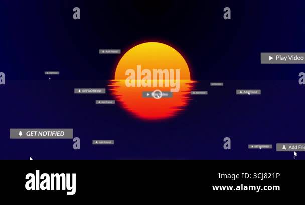 Cursor clicking Play Clip button causing Clip Playing label with rippling sun and pulsing alerts ...