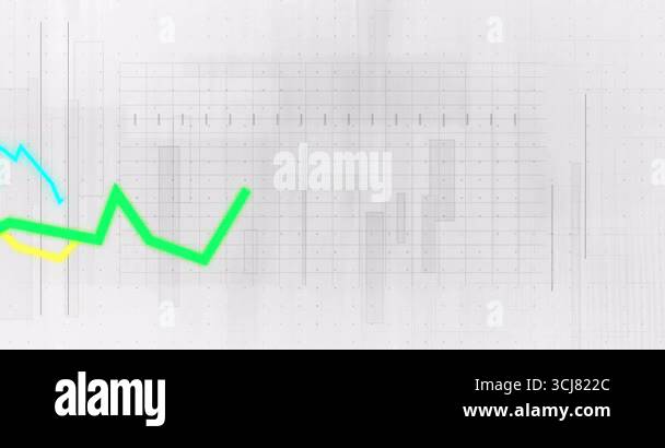 Three colored line plots appearing on grid with bar-chart outlines ...