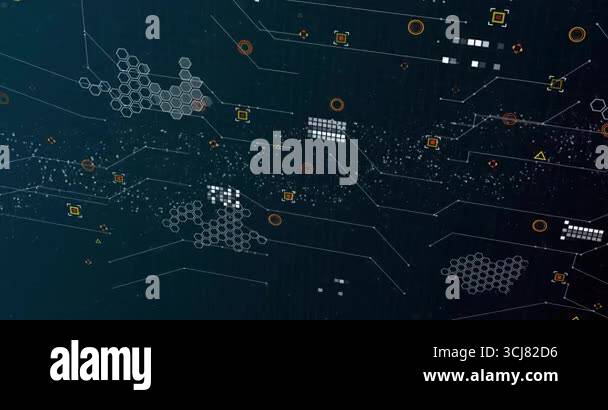 Animation opening backdrop, shapes fading, clusters and grids forming ...