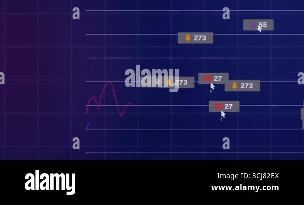 Guideline appearing causing red and blue lines drawing on grid, icons updating showing metrics ...