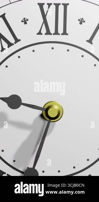 Animation of clock ticking over black background. Global finance ...