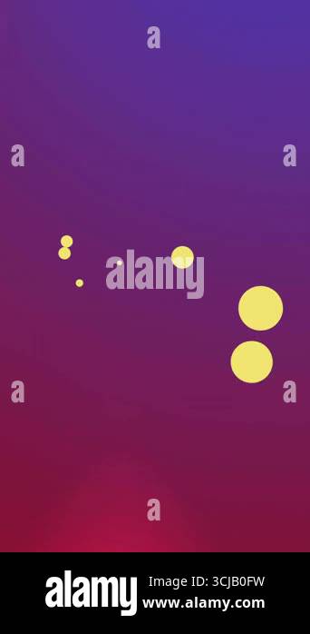 Animation of yellow light spots on purple background. Light, colours ...