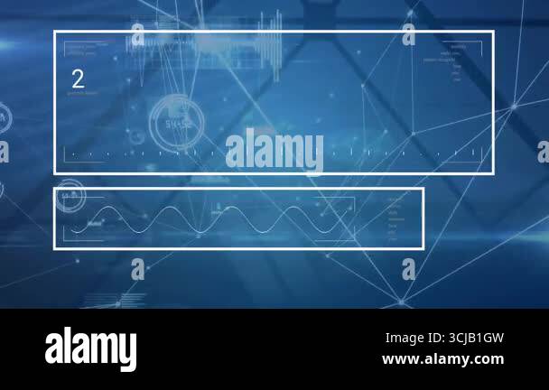Animation of digital data processing over computer servers. Global ...