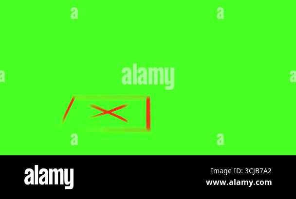 Flat 4K animation of a red cross mark icon. Declined, error, failed ...