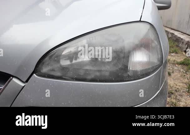 old car headlight. reflector headlight. halogen light. Matte headlight ...