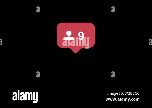 Social Media Follower Notification Animation on Transparent Background ...