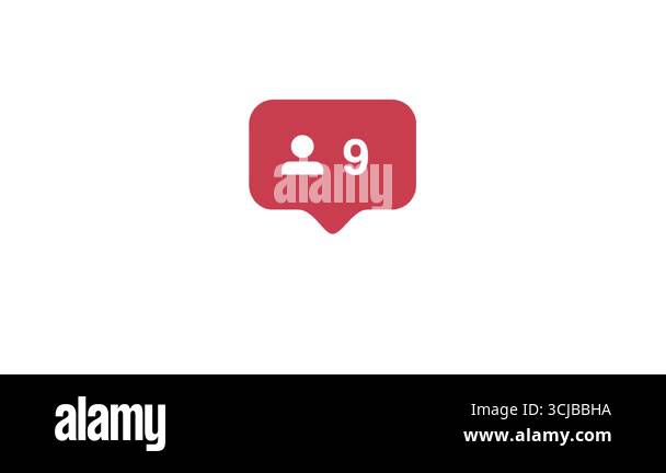Social Media Follower Notification Animation on Transparent Background ...