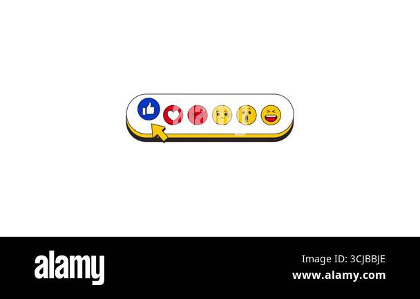 Facebook Reaction Bar animation isolated on transparent Screen Facebook ...