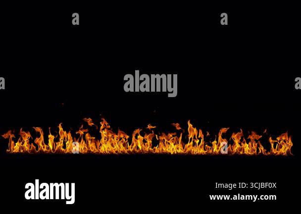 Super Slow Motion Shot of Fire Flames Isolated on Black Background at ...