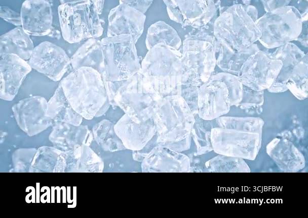 Super Slow Motion Shot of Ice Cubes Explosion Towards Camera at 1000fps ...