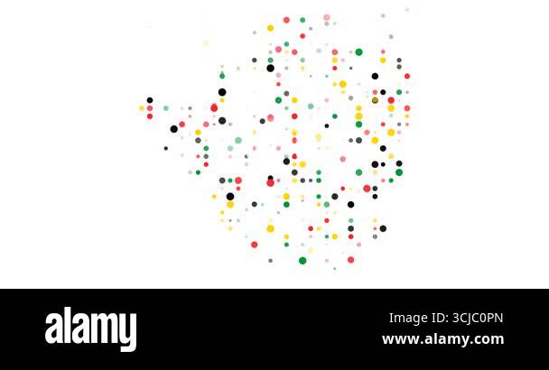 Vivid Particle Animation Building Zimbabwe Map from Flying Circles ...