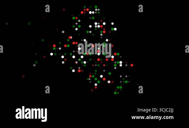 Flying Dots Animation Dissolving into Iraq Silhouette Design Stock ...