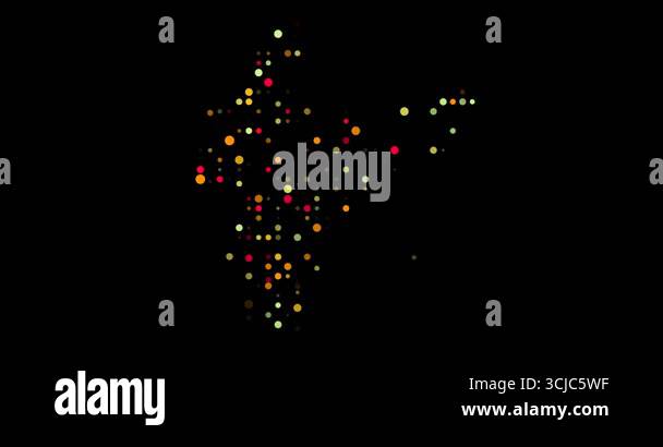 Experimental circle projection of India map Stock Video Footage - Alamy