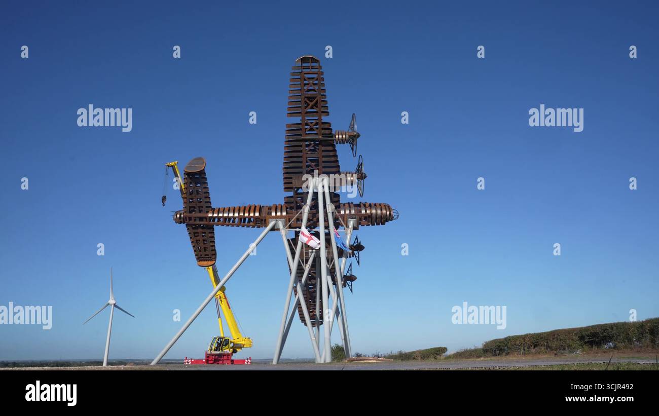 Work nears completion of a full scale landmark art installation of an ...