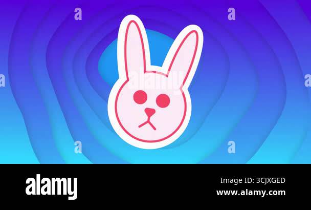 At third second fading bunny icon into blue then restoring pink then ...