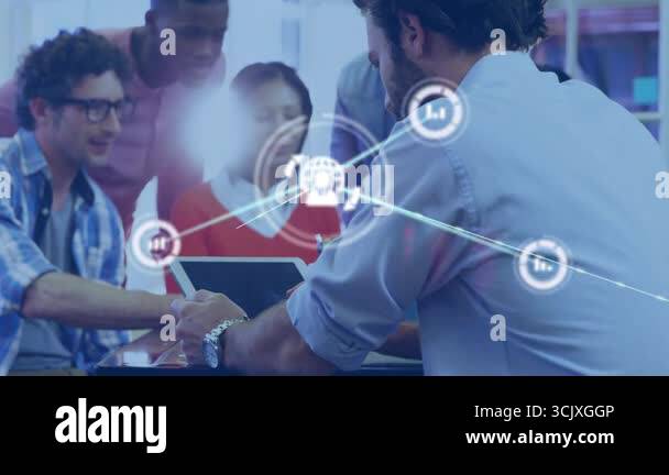 Team focusing on tablet and initiating network visualization for ...