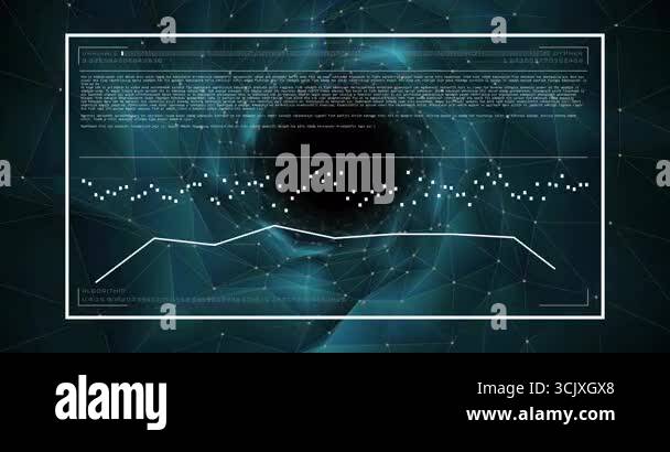 When markers appear data panel animating oscillating polyline text fading shading showing trend ...