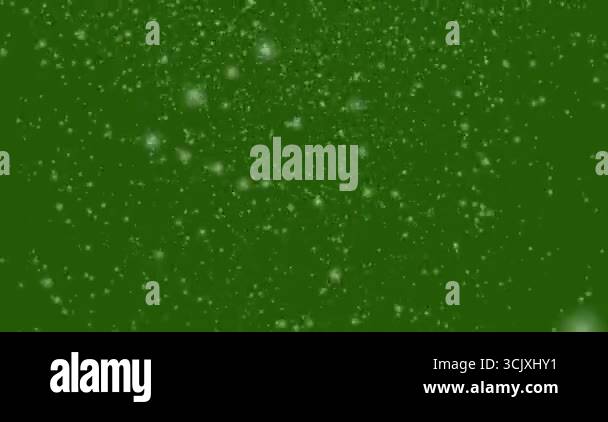 Isolated falling snow on green screen.3d rendering..Falling snow ...