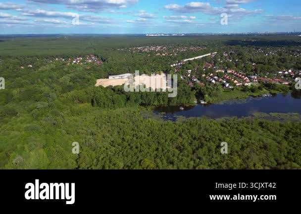 Aerial view of Hennigsdorf railway factory train depot overlooking the ...