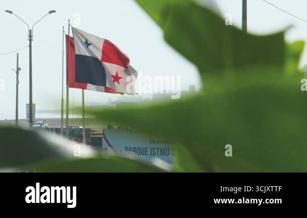 Panama and peru flags waving in the wind together Stock Video Footage ...