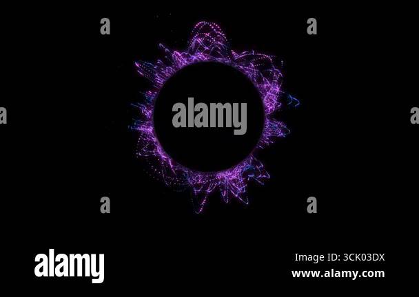 Abstract futuristic radial wave light waves from particles. Purple and ...