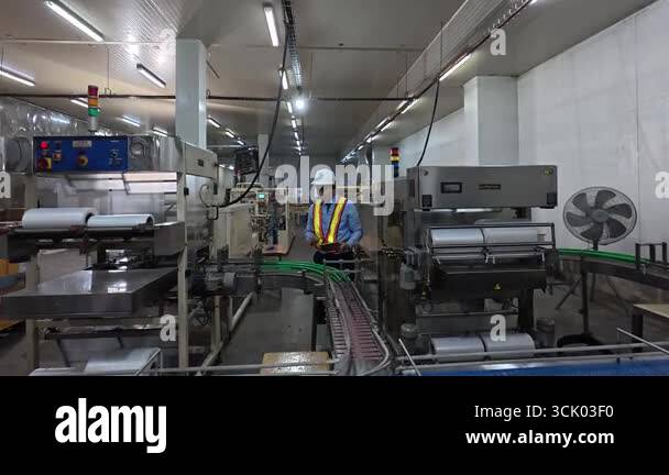 line process working in food factory Stock Video Footage - Alamy