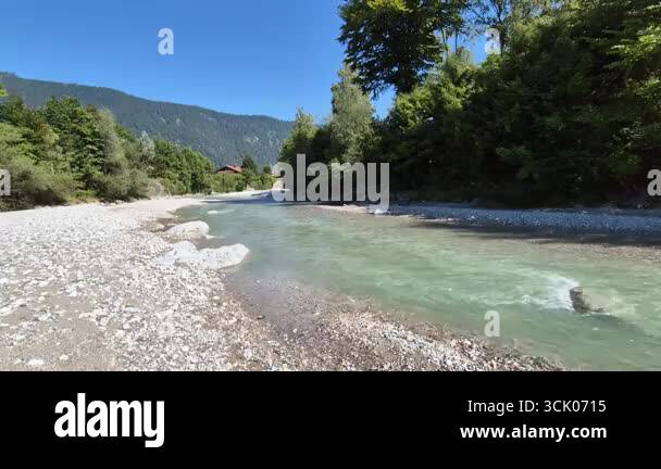Mountain river in the Alps near Garmisch-Partenkirchen Stock Video ...