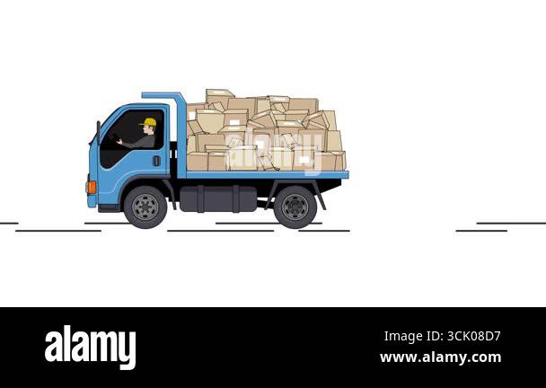 A Truck Load Package Boxes Animation Video 4K suitable for your project ...