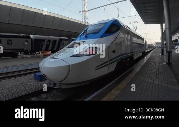 Tashkent, Uzbekistan - June 1, 2025 - the Afrosiyob Talgo 250 High ...