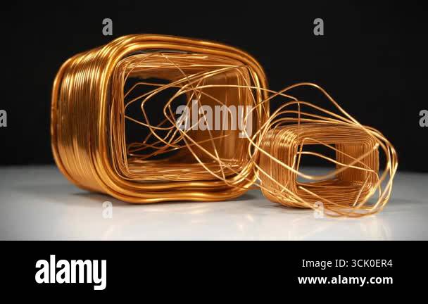 Copper windings different sizes from electric current transformers ...