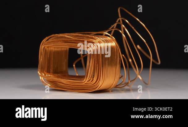 Copper winding of electric current transformer. Copper, cuprum ...