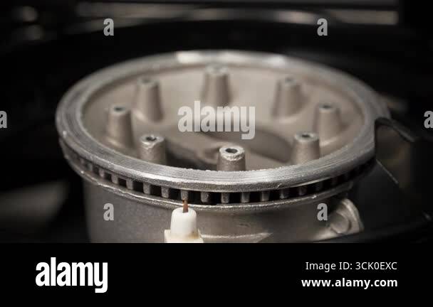 Gas burner of gas stove. Metal, aluminium gas burner of portable gas ...