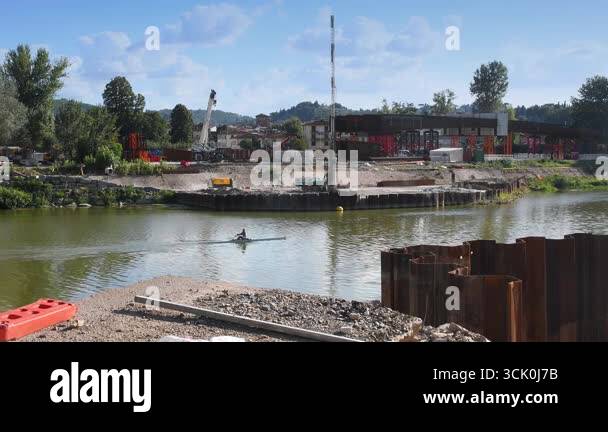 Florence, Italy - September 3, 2025: Drilling rigs in action for the ...