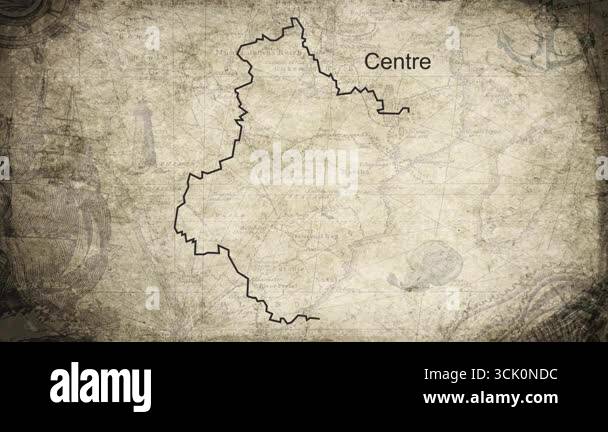 Centre map drawn on a cartography background sheet of paper Stock Video ...