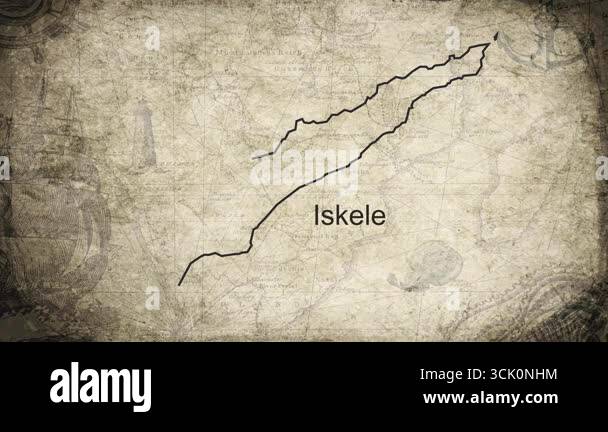 Iskele map drawn on a cartography background sheet of paper Stock Video ...