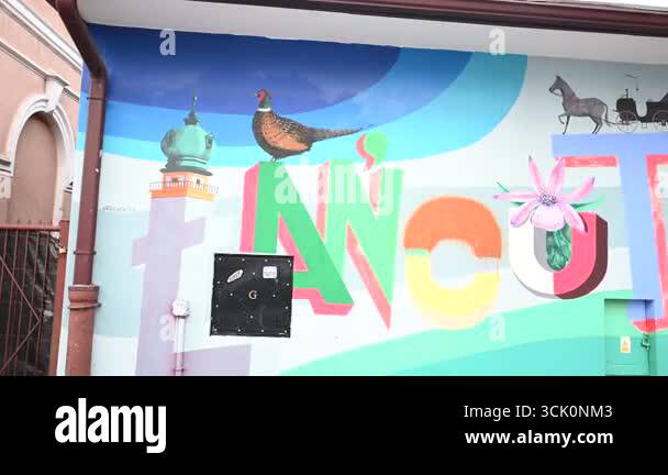 Lancut, Poland - August 22, 2025: Colorful street art mural showcasing ...
