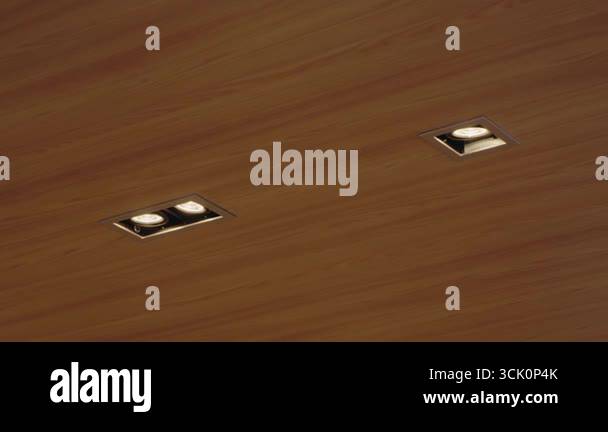 Close-up shot of modern LED ceiling lights embedded in a beautiful ...